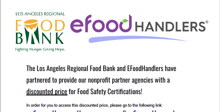 eFood Handlers | LA Regional Food Bank