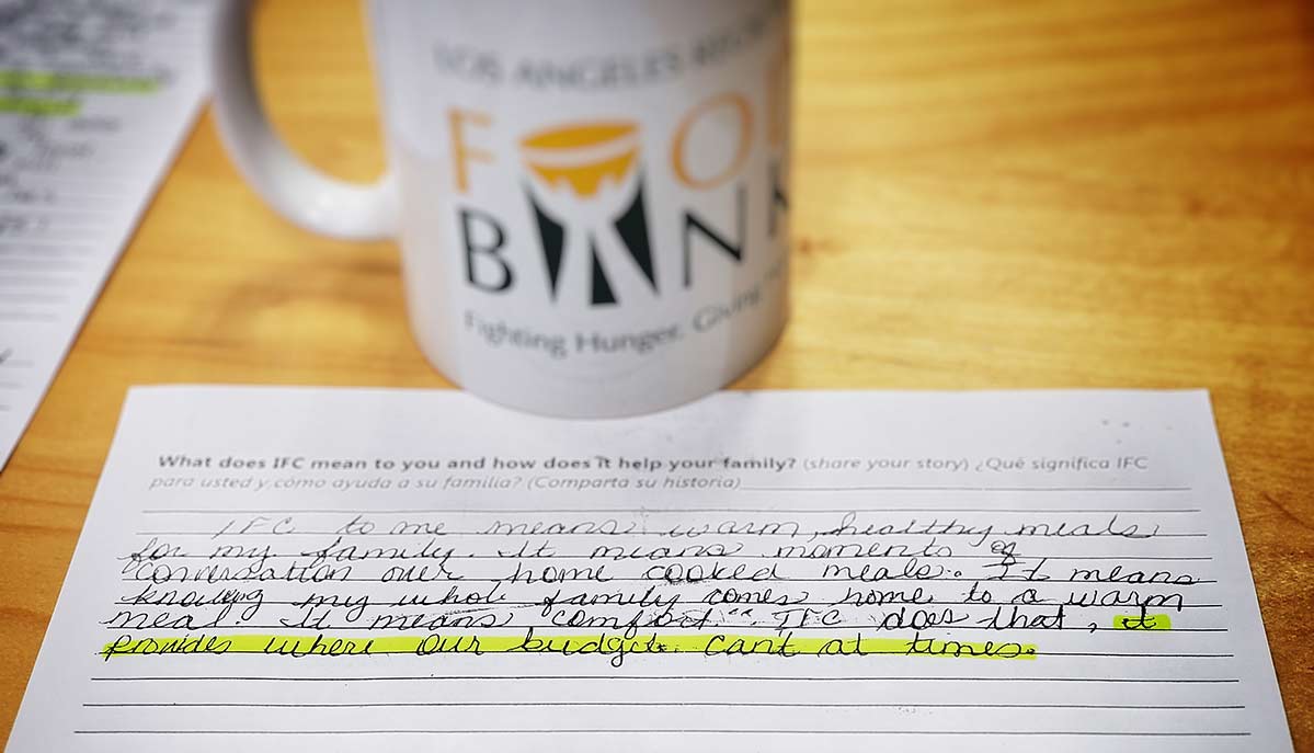 Handwritten Notes Describe the Impact of Hunger Relief